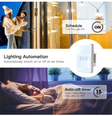China ABS Four Gang Tuya Smart Switch 600W 3 Gang Remote Control Light Switch for sale
