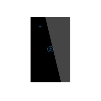 China 118*72mm Black Glass Touch Light Switch Voice Control 100VAC for sale