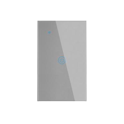 China 118*72mm Black Glass Touch Light Switch Voice Control 100VAC for sale