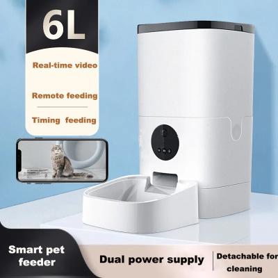 China FCC ABS Smart Pet Feeder 6L Automatic Dog Feeder With Camera for sale