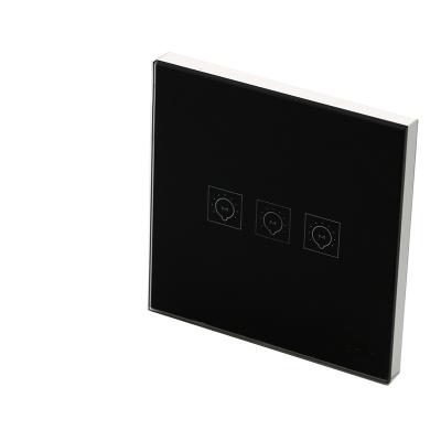 Cina Glomarket Zigbee Tuya APP 3Gang Wall Smart Switch  With Neutral Touch  Glass Panel Light Inteligente Smart Switch in vendita