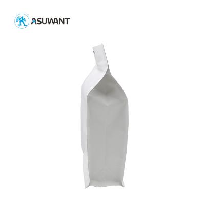 Cina La chiusura lampo biodegradabile di carta kraft insacca il rinforzo laterale del fondo piatto bianco dello spazio in bianco in vendita