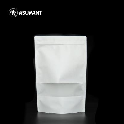 Cina 250g 500g riciclabili stanno sulla borsa bianca di carta kraft del sacchetto con la finestra in vendita