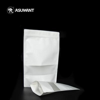 Cina 250g 500g riciclabili stanno sulla borsa bianca di carta kraft del sacchetto con la finestra in vendita