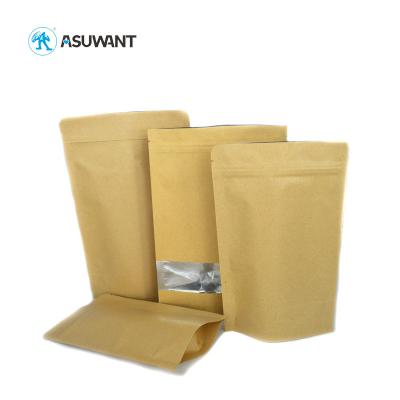 Cina Le borse a chiusura lampo della carta kraft dello spazio in bianco di Brown stanno su con la finestra per Candy matto in vendita