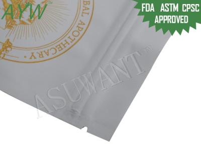 Cina La chiusura lampo su ordinazione della prova dell'odore insacca con» H4.5/76*114mm di stampa del W3 dorato opaco di logo» * in vendita