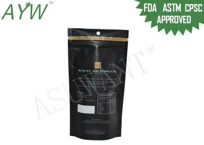Cina La carne secca del manzo del nero di Mylar sta sulle borse della chiusura lampo con contro la protezione di aria in vendita