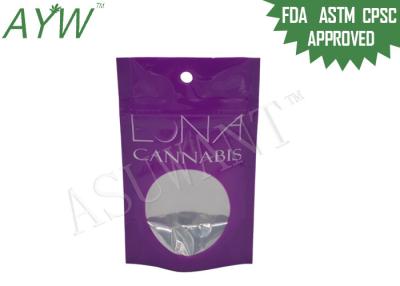 China Sacos feitos sob encomenda do Weed da prova do cheiro de Colorado com fechamento FDA da janela/fecho de correr de Eyeable à venda