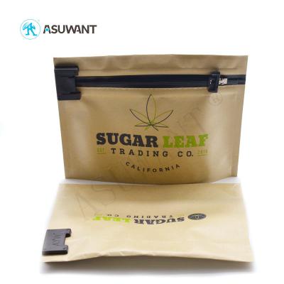 Cina Borsa della prova del bambino dell'uscita del di alluminio della marijuana 1g 1/8oz 1/4oz 1/2oz 1oz Mylar con la serratura dello zip per l'imballaggio della canapa dell'erbaccia in vendita