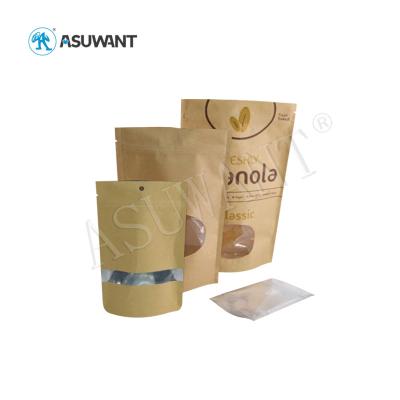 Cina La borsa dell'imballaggio alimentare del sacchetto della carta kraft di Mylar Termosaldata sta sul colore riutilizzabile di Brown in vendita