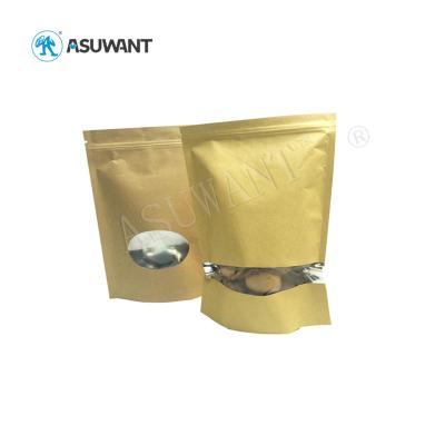 Cina La borsa dell'imballaggio alimentare del sacchetto della carta kraft di Mylar Termosaldata sta sul colore riutilizzabile di Brown in vendita