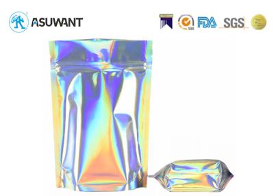 Cina Borse d'imballaggio di Mylar del foglio di alluminio dell'erbaccia olografica in vendita
