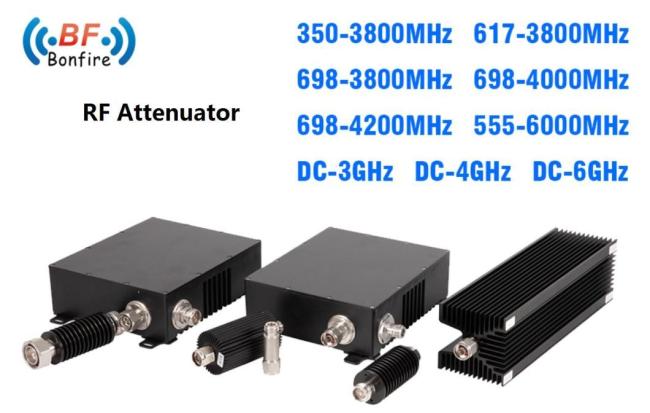 200W N-Jk Fixed RF Attenuators 6, 10, 15, 20, 30, 40dB 50dB DC-3800MHz 50ohm Adjustable Attenuator Variable Attenuator