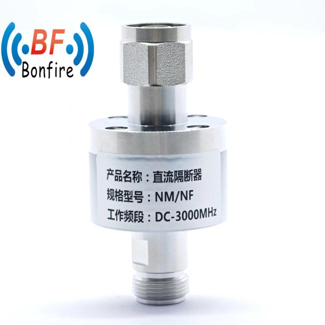 DC-3000MHz Low Vswr RF Coaxial DC Block 200W Nm to NF