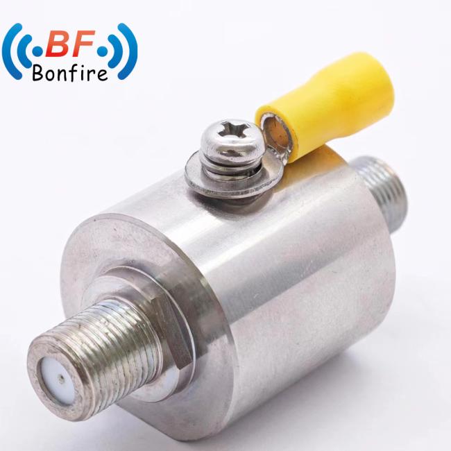 698-3800MHz F Type RF Lightning Arrester Double Dual Female Audio F Jack to F Jack Coaxial Cable Television Surge Protector Arrestor RF Arrester