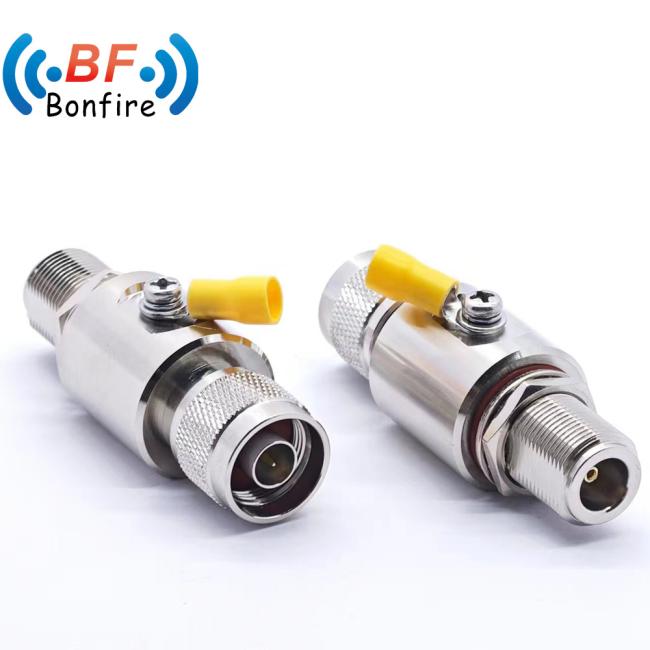 RF Arrester RF Female Jack Coaxial Lightning Arrester F Jack to Jack Double Surge Protector Arrestor 698-3800MHz