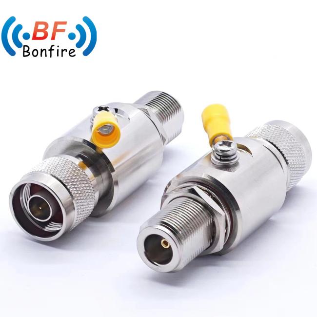 RF Arrester RF Male to Female Coaxial Surge Protector 698-3800MHz F Plug to F Jack for CCTV Lightning Protector Arrestor
