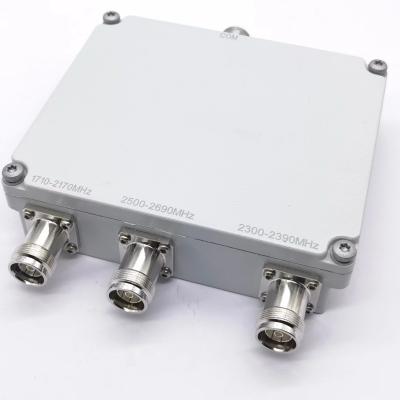 China Quad-Band Low Pim RF Combiner 1710-2700MHz with 4.3-10-F DIN-F Connector Package for sale