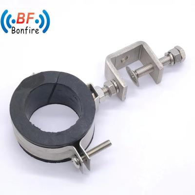 China Adjustable Stainless Steel Screw Pipe Clamp Conduit Clamp with Rubber Easy to Install for sale