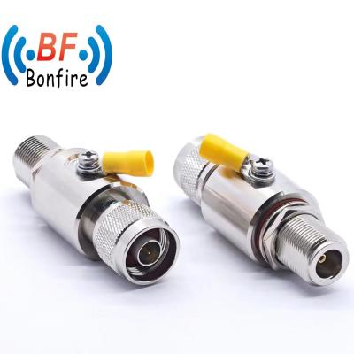 China BLQ-060-41101 DC-6000MHz RF Arrester Coaxial Lightning Surge Arrester Nm to NF Black for sale