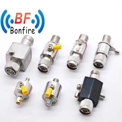 China Grey RF Coaxial 3G N Male to RP-SMA Plug Connector N to RP-SMA Cable Lightning Arrester Surge Protector Arrestor for sale