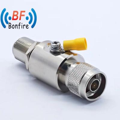 China N-F to 4.3-10-F Grey RF Lightning Surge Protector N to SMA Rpsma Dual Plug Cable Connector Surge Arrester 698-3800MHz for sale