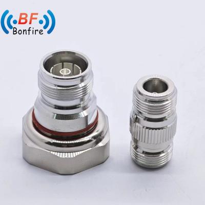 China RF-connectoradapter met laag verlies 4.3-10 Man tot N-type Vrouw voor waterdichte toepassingen Te koop