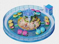 Quality 220V Shark Island Battle Carnival Kiddie Rides 12 Passenger for sale