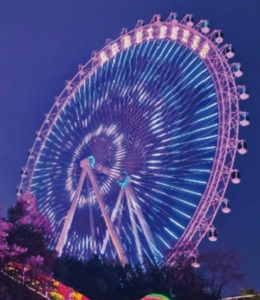 Quality Truss Theme Amusement Park Ferris Wheel 252 Passengers 90m OEM for sale