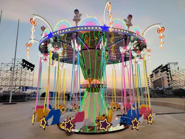 Quality 16 Seat Angel Carousel Swing Ride Amusement Park Kiddie Rides 3.5W for sale