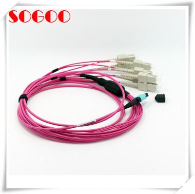 Cina OM4 MM Fan Out MTP femminile SC APC Patch Cord in vendita
