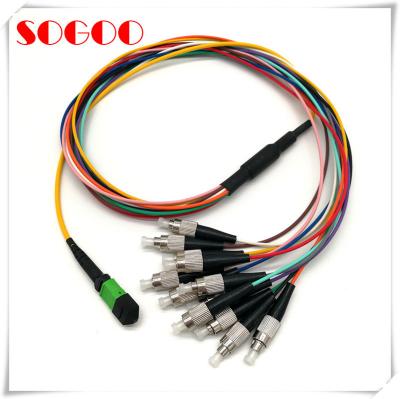 Cina 12 Core MTP Breakout 3,0mm Fiber Optic Patch Cord in vendita