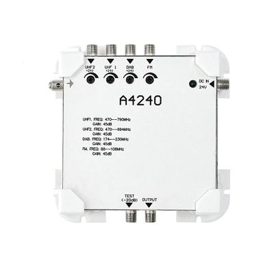 中国 CATV 信号システムアンプケーブルテレビブリキプロフェッショナル 2 入力 CATV 40db RF アンプ 販売のため
