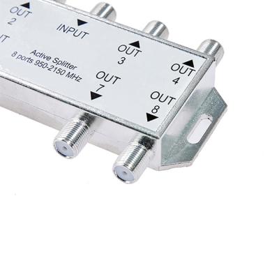 China Sistema divisor de sinal de TV de liga de zinco 2150 MHz 8 saídas satélite divisor ativo à venda