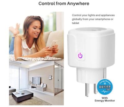 Cina La funzione di sincronizzazione del monitor di potere dell'incavo l'UE 16A SmartLife funziona il wifi astuto del Regno Unito della spina di wifi di SmartLife di controllo di APP in vendita