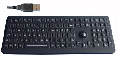 中国 光学トラックボールが付いている黒いシリコーン ゴム水証拠の機械キーボード 販売のため