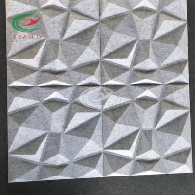 Cina Pannello acustico Mildewproof della fibra di poliestere della parete del diamante 3D inodoro in vendita