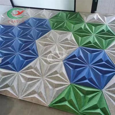 Cina Pannelli acustici stabili riciclati di esagono, mattonelle fonoassorbenti della parete di esagono 3D in vendita
