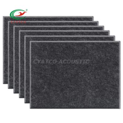 Cina CYATCO 10 Pack PET pannelli acustici in feltro grigio scuro pannelli di parete rettangolari, studi musicali padding insonorizzato in vendita