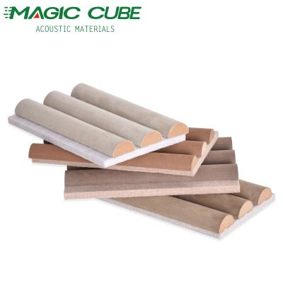 China Suede Wrapped Semi Circular MDF Acoustic Panels With Recycled Felt Backing for sale