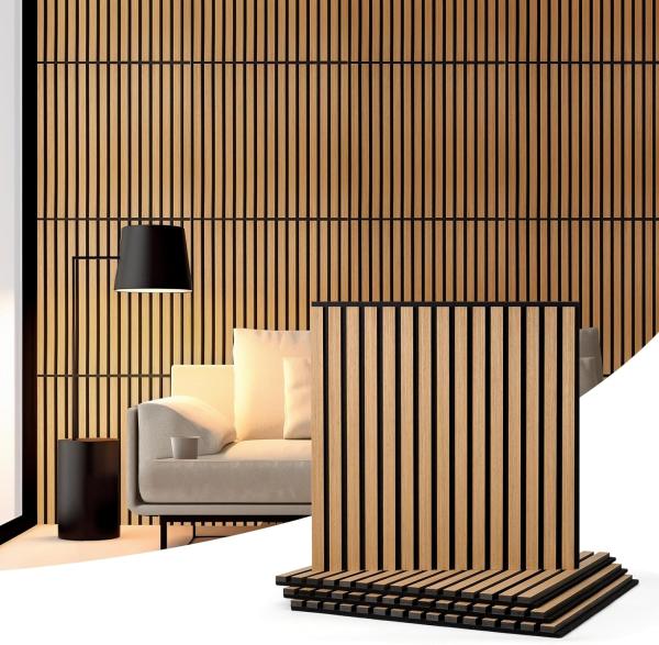 Quality Noise Reduction MDF Board Wood Slat Acoustic Panel With PET Panel Backing for sale