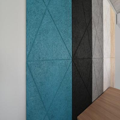 China Hexagonal Style Acoustic Wood Wool Board For Modern Interior Design for sale