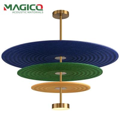 China Easy Installation Polyester Fiber Acoustic Pendant Light For Living Room for sale