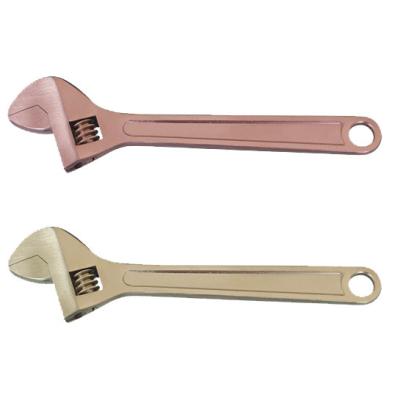 China Non-sparking Wrench, Adjustable，4“”---24“”,Al-br,Be-Cu,30-4705g,Golden color，Silver yellow color ，adjustable spanner for sale