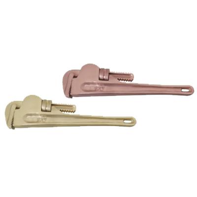 China Non-sparking Wrench,Pipe，25*200mm---150*1200mm,Al-br,Be-Cu,30-4705g,Golden color，Silver yellow color ，spanner for sale