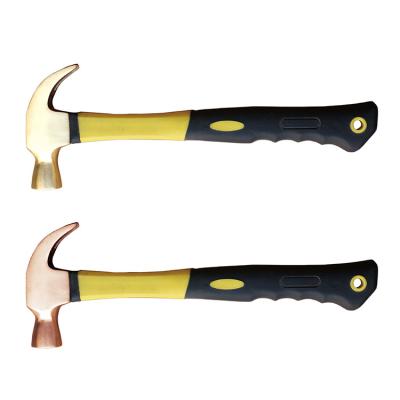 China non sparking tools claw hammer with fiber handle beryllium copper or aluminum bronze for sale