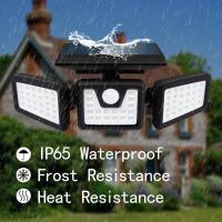 China 72LED IP65 3 Head Solar Security Light With Motion Sensor 360 Degree for sale