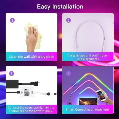 Cina 5m RGB LED Neon Strip WS2811 Neon Flex RGB 24V IP67 Esterno in vendita