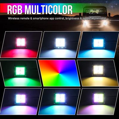 Cina Mini RGB Veicolo LED luci di lavoro 3 pollici 4x4 Led Pod Light Decorazione in vendita