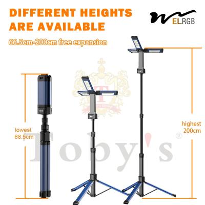 China 3 koppen Led kabel licht driepoot 2000mAh oplaadbaar werklampje met stand Te koop